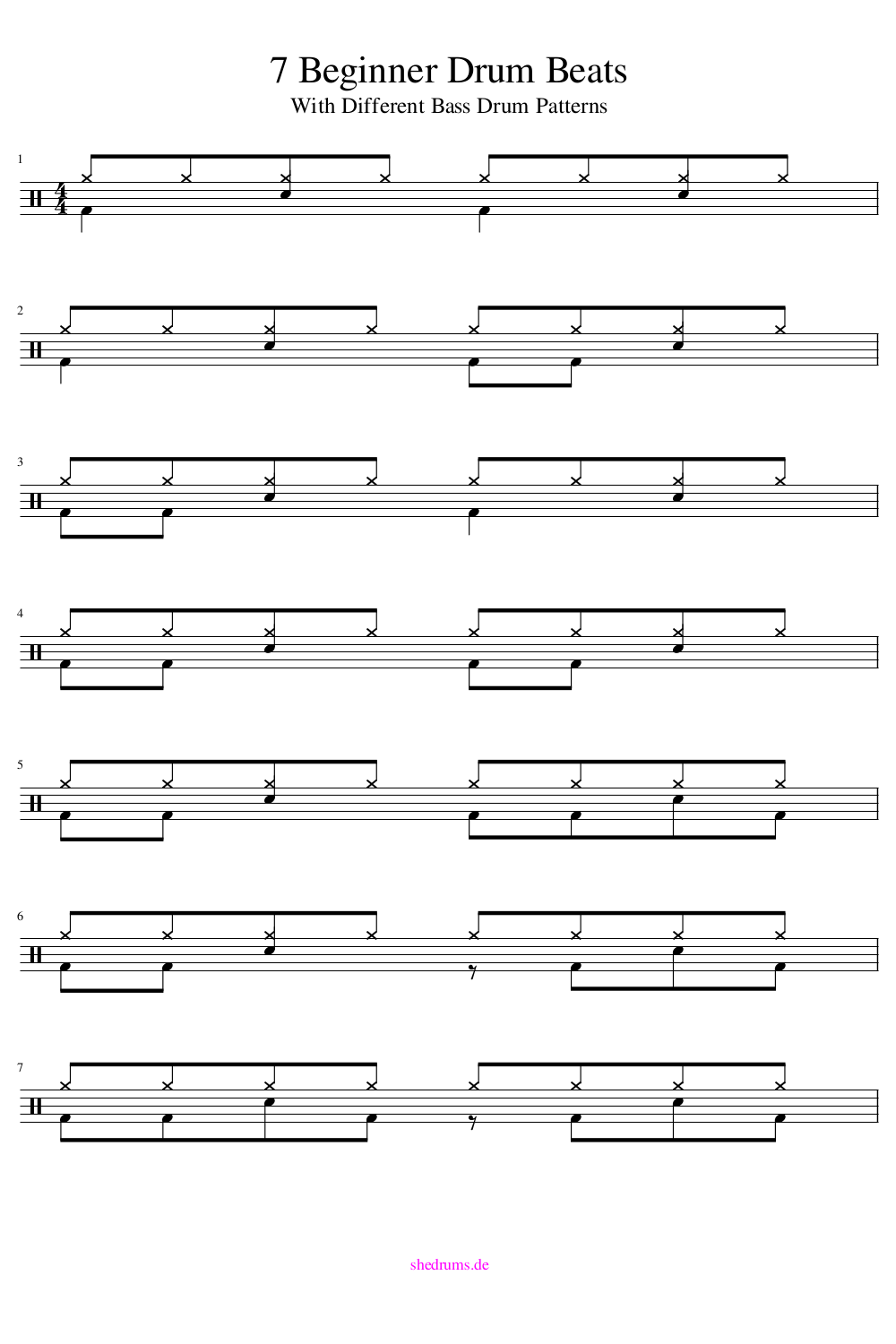 Drums Sheet Music For Beginners [Free Downloads] - sHe druMs: Rock The Kit!