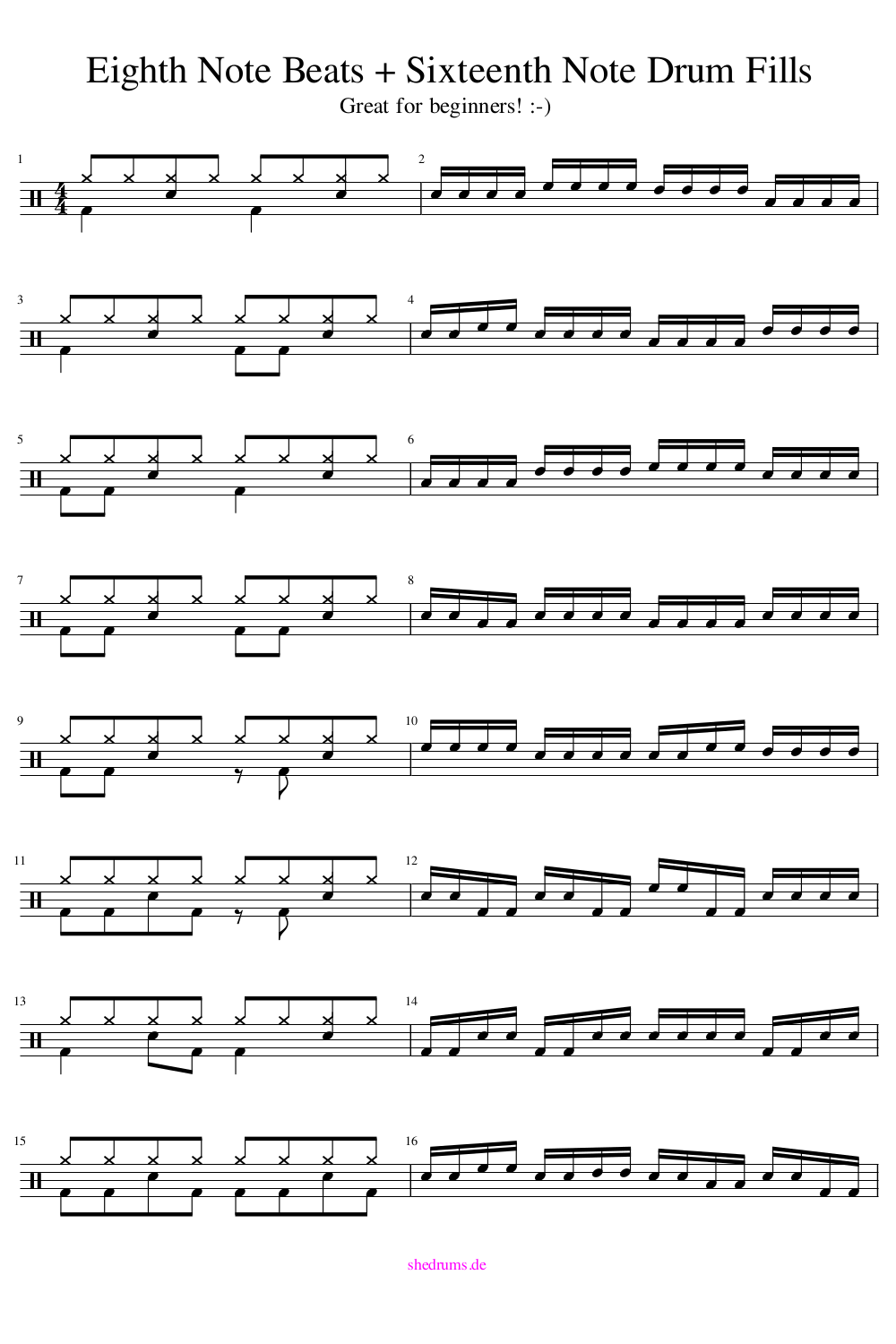 You Want To Learn Sixteenth Notes On Drums? Here's Your Guide! - sHe ...