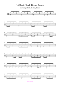 14 Basic Rock Drum Beats (+ Free PDF Notes!) - sHe druMs: Rock The Kit!