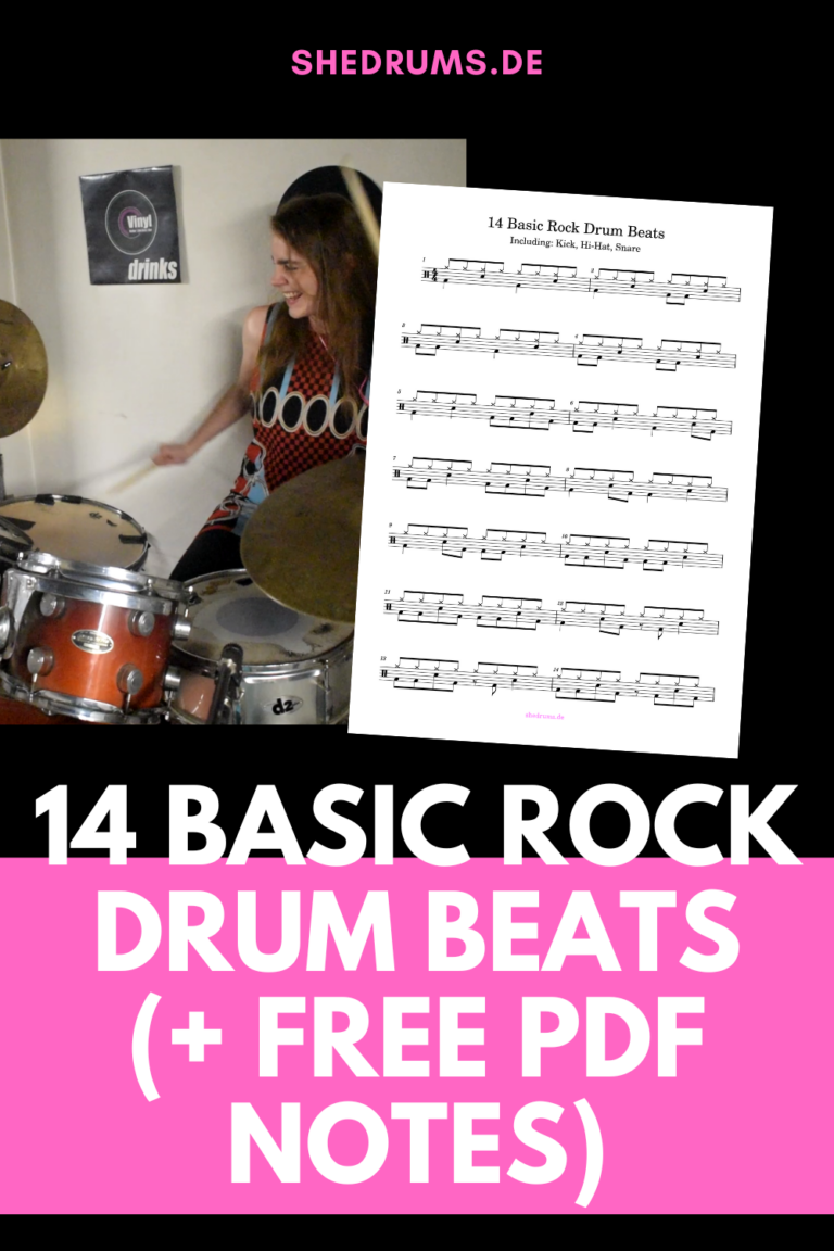 14 Basic Rock Drum Beats (+ Free PDF Notes!) - sHe druMs: Rock The Kit!