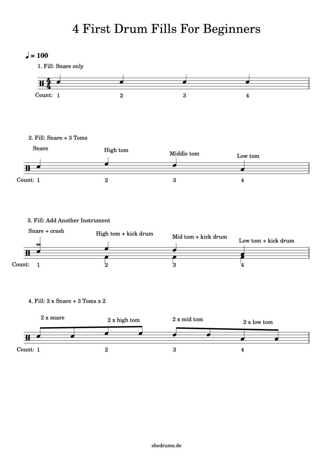 How to Play Beginner Drum Fills (with Free Sheet Music PDF) - sHe druMs ...